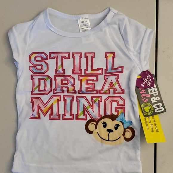 Sleep & Co | Matching Sets | Sleep Co Girls Monkey 3 Piece Pajama Set ...